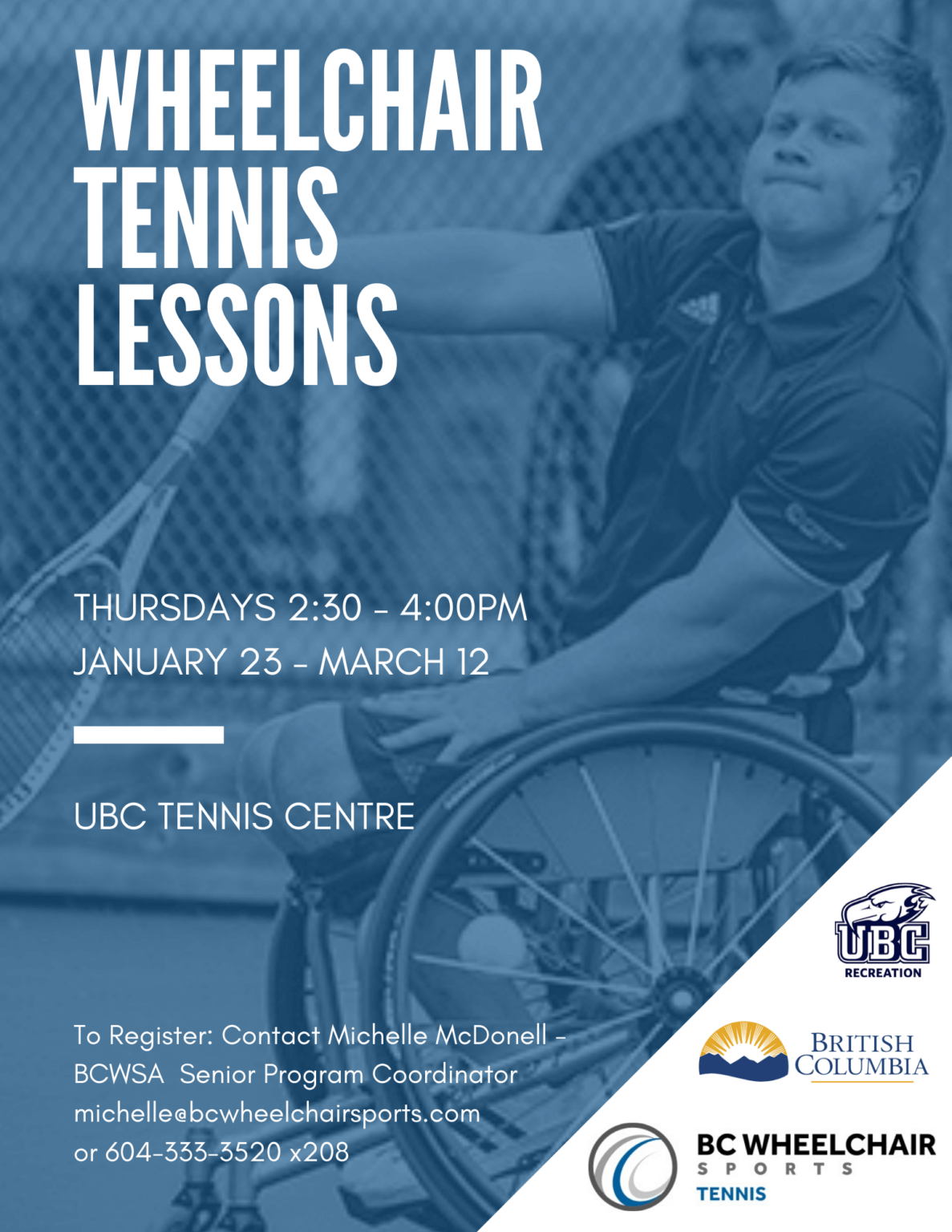 Beginner Wheelchair Tennis Program at UBC Tennis Centre | BC Wheelchair ...